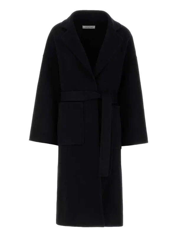 AFTERCOAT Wool-cashmere Blend Belted Jacket - Black
