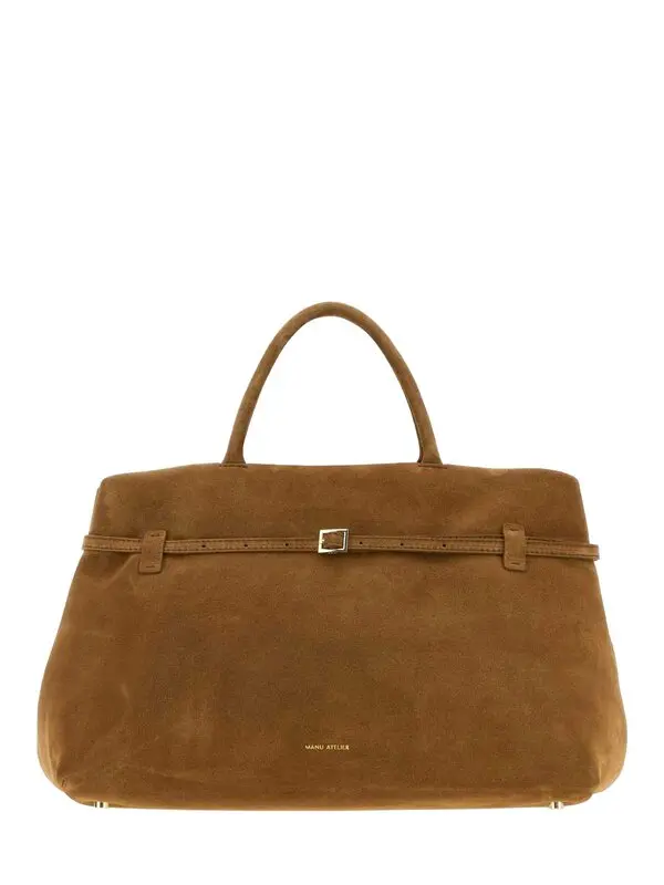 Manu Atelier Suede Handbag - Camel