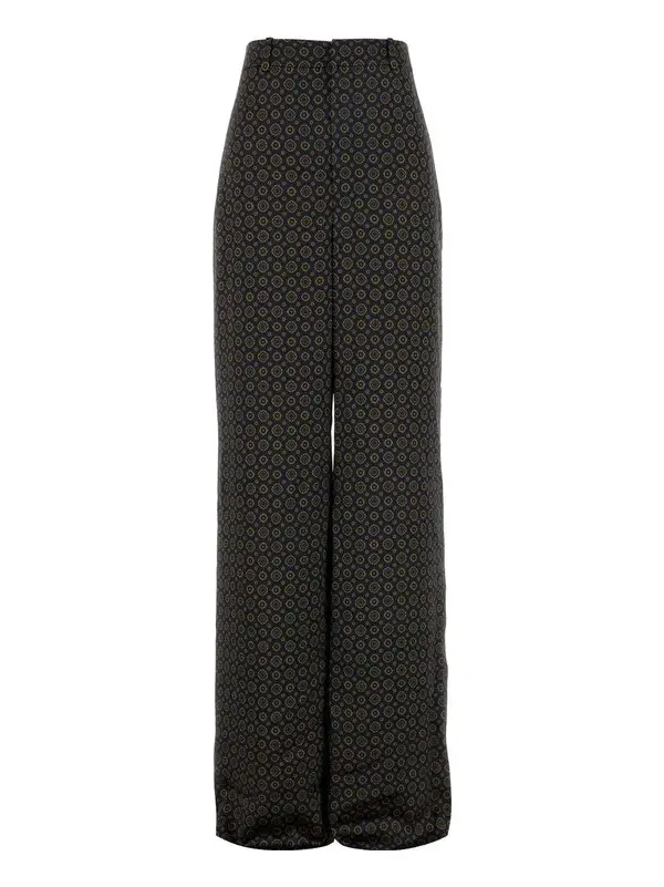 Saint Laurent Satin Wide-leg Pants - Printed