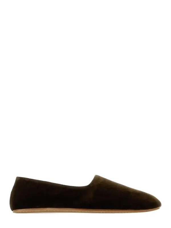 THE ROW Velvet Ponti Ballerinas - Green