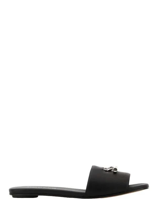 Alexander McQueen Leather Slip-on Slippers - Black