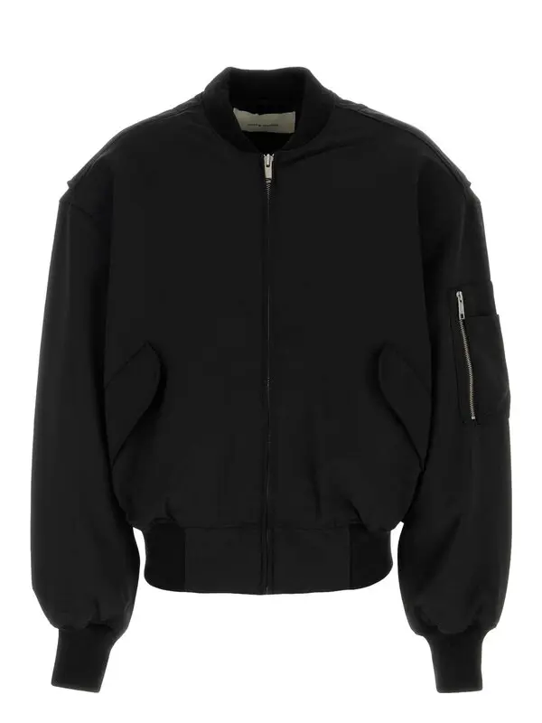 ENTIRE STUDIOS Stretch Wool-blend Bomber Jacket - Black
