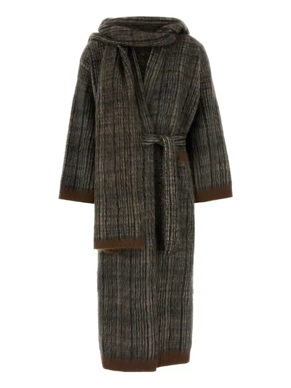 Brunello Cucinelli Mohair Blend Cardigan With Belt - Multicoloured