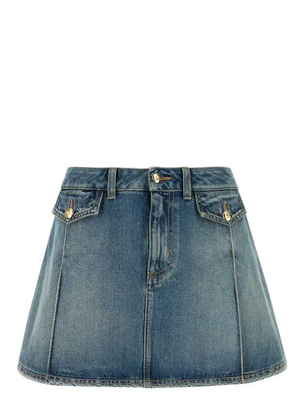 Alexander McQueen Denim Mini Skirt - Light Blue