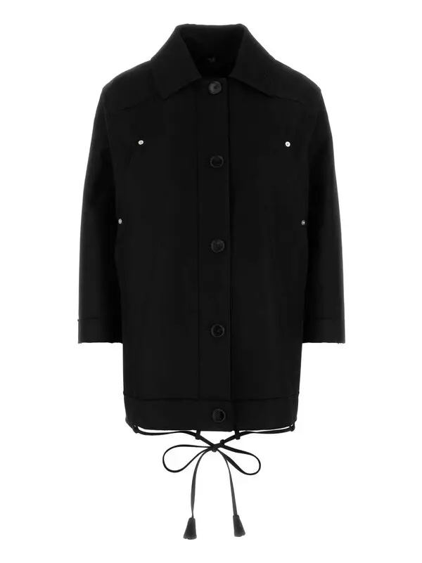 Gucci Gabardine Jacket With Drawstring Hem - Black
