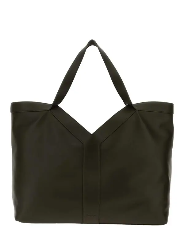 Saint Laurent Mud Leather Oversize Shopping Handbag - Brown