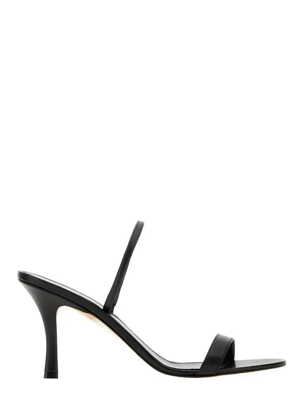 THE ROW Leather Ella Sandals - Black