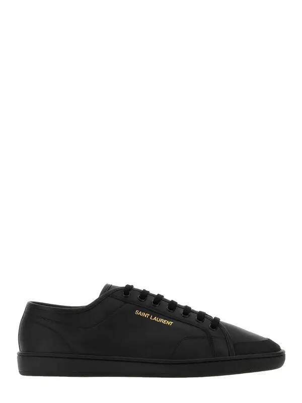 Saint Laurent Calf Leather Gym Sneakers - Black