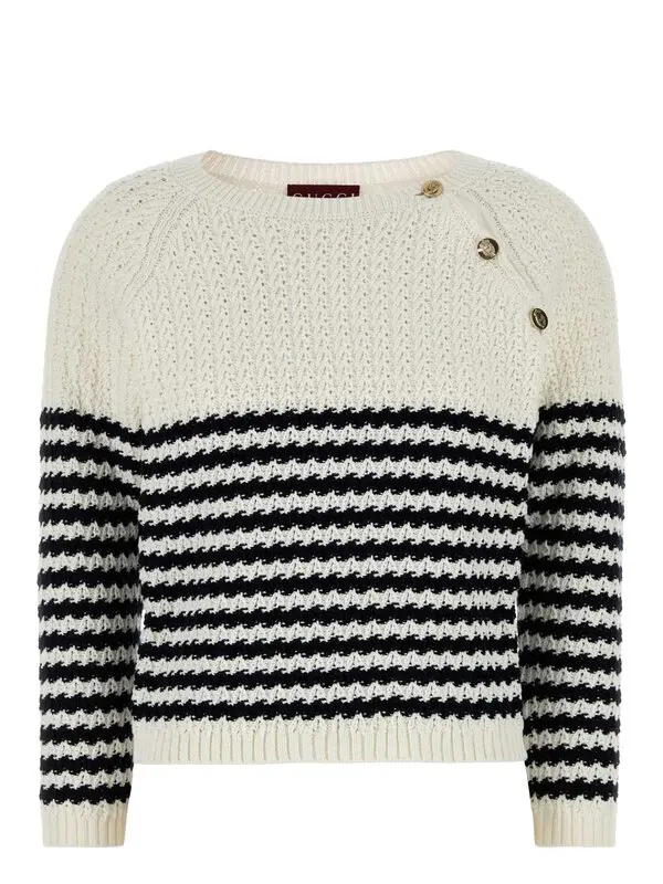 Gucci Embroidered Cotton Sweater - Stripped