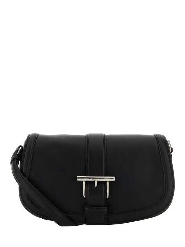 Alexander McQueen Leather Satchel Crossbody Bag With Silver-tone Hardware - Black