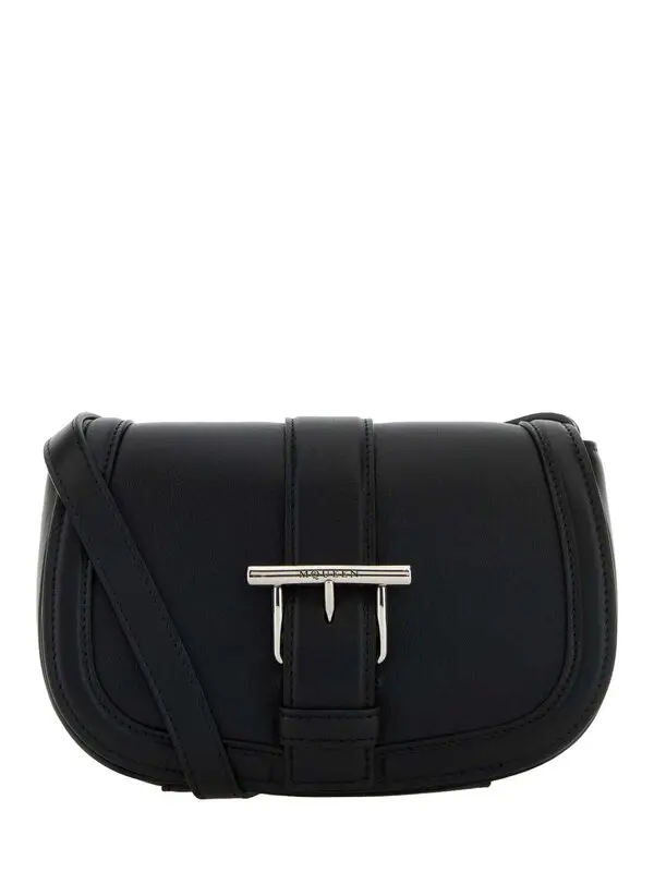 Alexander McQueen Leather Mini Satchel Crossbody Handbag - Black