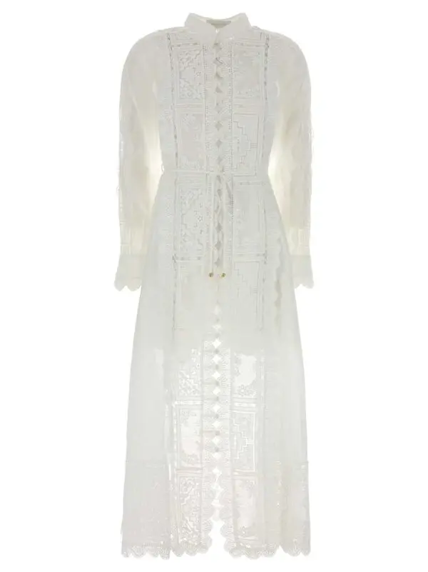 Zimmermann Ramie Aster Dress - White