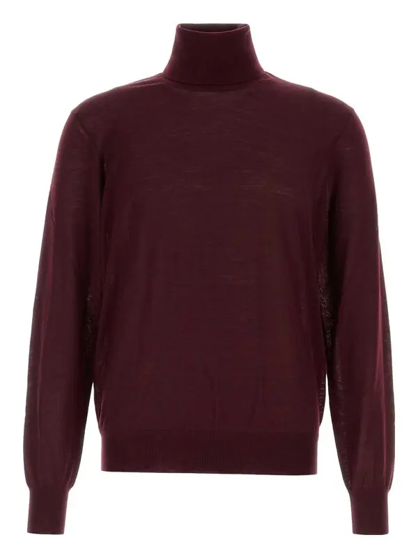 Saint Laurent Wool Turtleneck Sweater - Purple