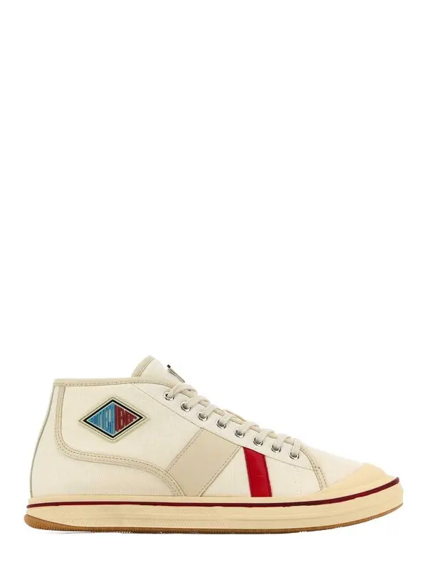Bottega Veneta Canvas Summer High Top Sneakers - White