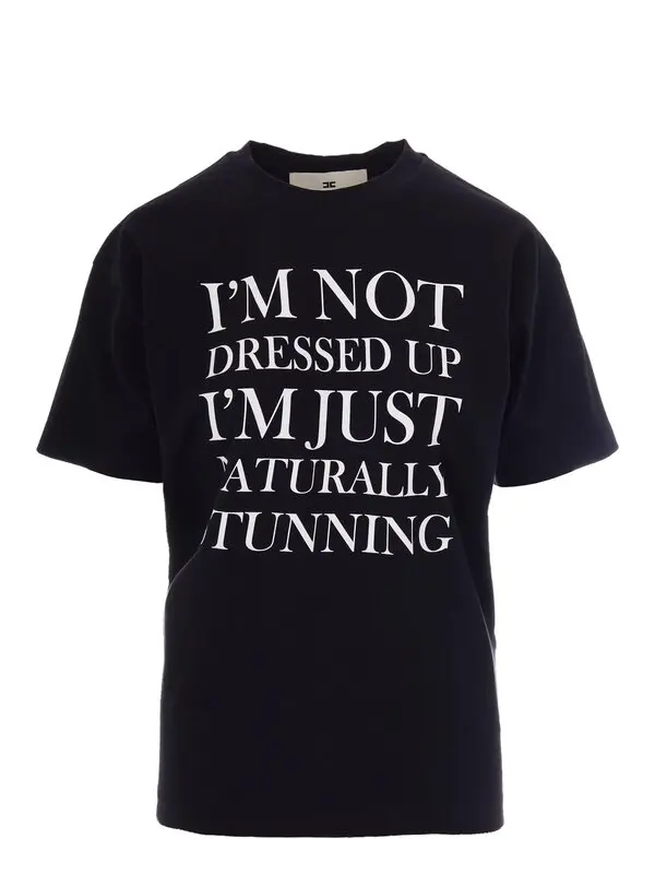 Elisabetta Franchi Graphic Cotton T-shirt - Nero