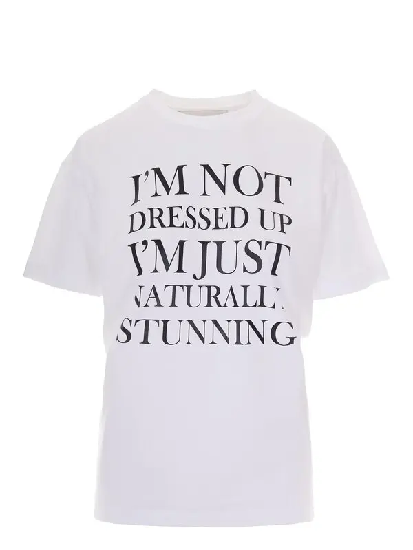Elisabetta Franchi Graphic Oversized T-shirt - Gesso