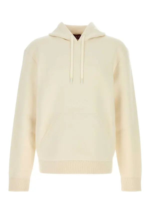 Gucci Stretch Wool Blend Cashmere Hoodie - White