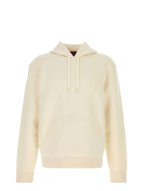 Gucci Stretch Wool Blend Cashmere Hoodie - White