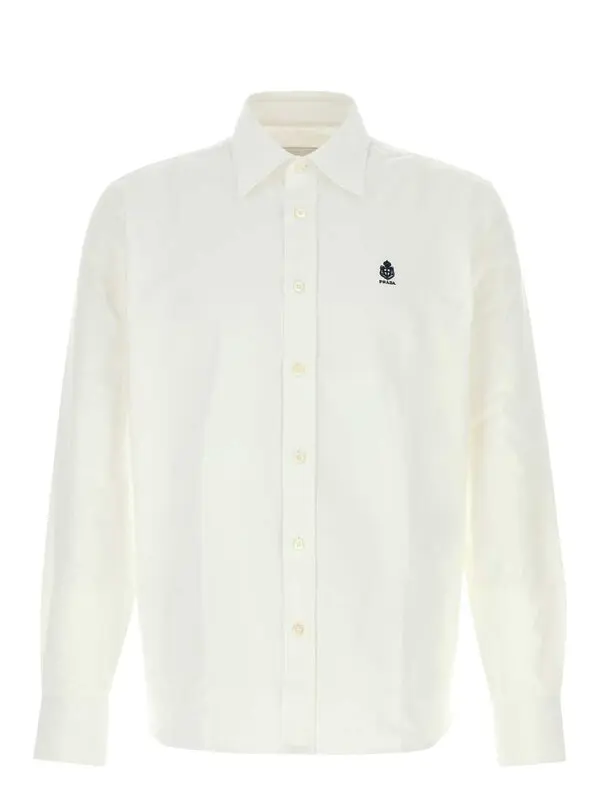 Prada Oxford Shirt In 100% Cotton - White