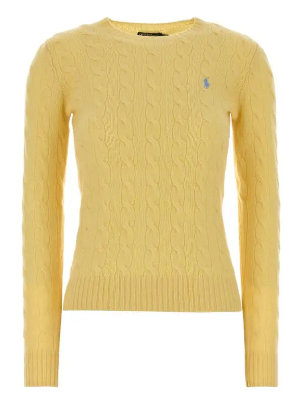 Polo Ralph Lauren Cable Knit Wool-cashmere Crewneck Sweater - Yellow