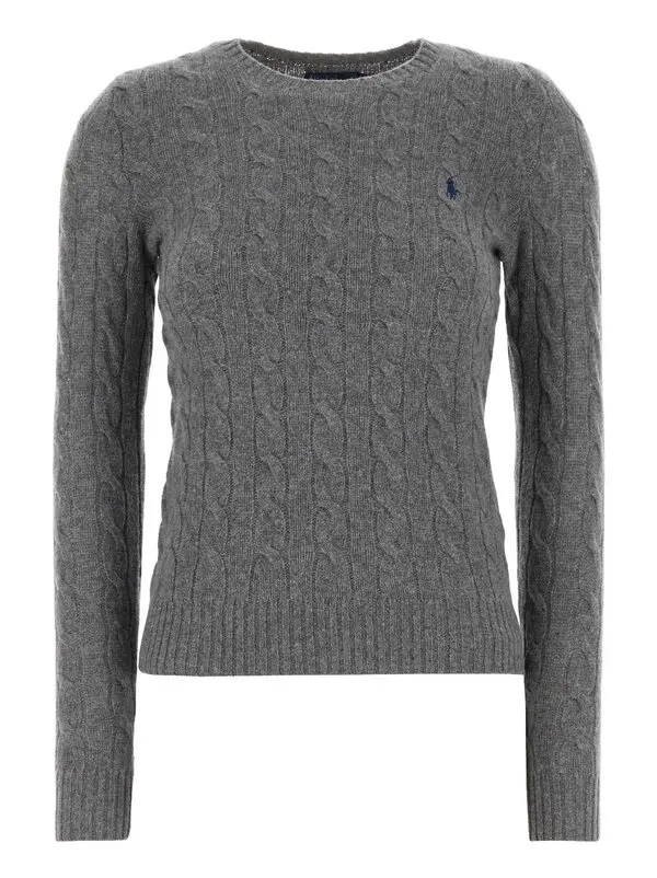 Polo Ralph Lauren Wool-cashmere Cable Knit Crewneck Sweater - Grey