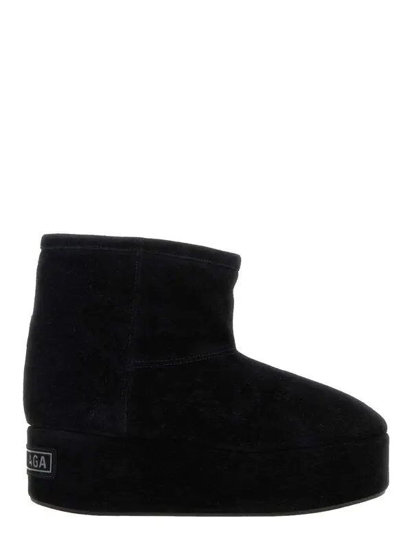 Balenciaga Suede Alaska Platform Ankle Boots - Black