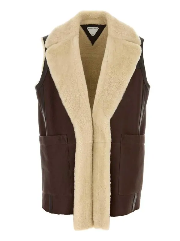 Bottega Veneta Leather And Shearling Lined Vest - Brown
