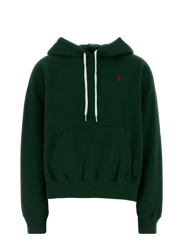 Polo Ralph Lauren Zip Up Cotton Blend Sweatshirt With Logo - Green