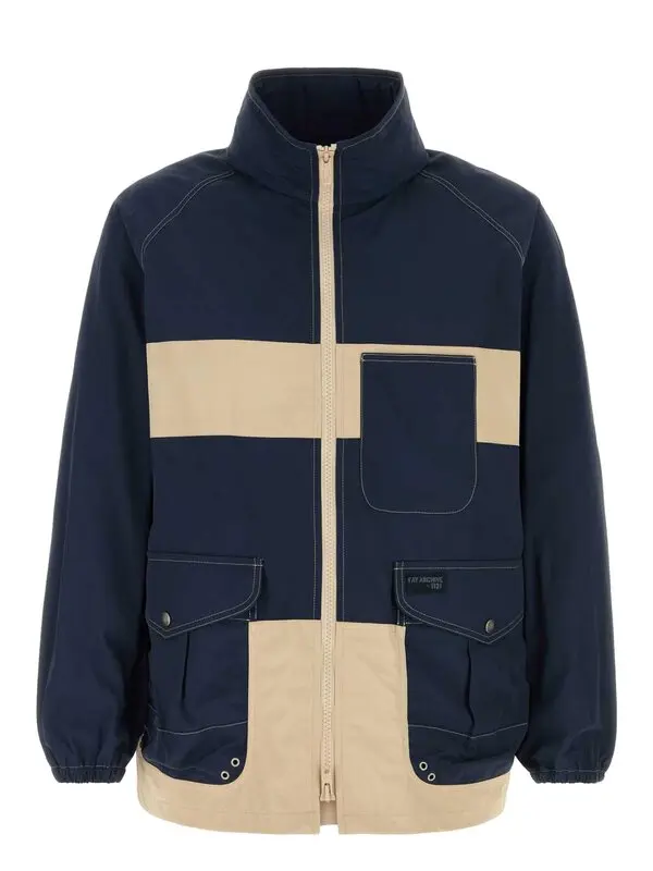 FAY Two-tone Nylon Jacket With Stand Collar - Multicoloured