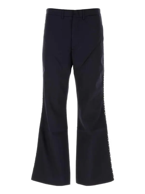 WALES BONNER Tailored Cotton Flared Trousers - Blue