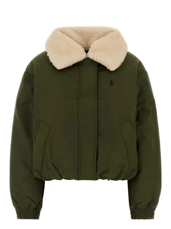 Polo Ralph Lauren Quilted Down Jacket With Shearling Collar - Green