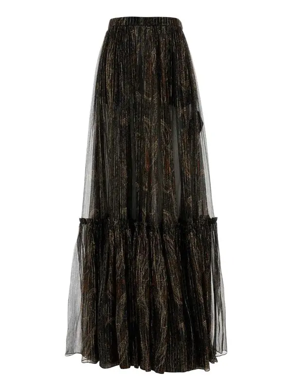 Saint Laurent Silk-blend Midi Skirt - Printed