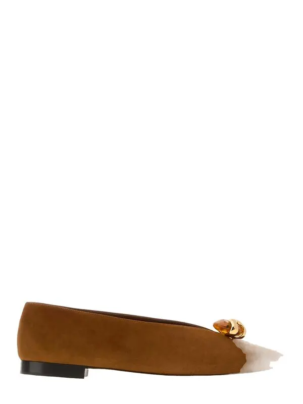 JIMMY CHOO Suede Margot Ballerinas - Camel