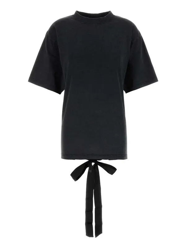 Balenciaga Graphite Cotton T-shirt With Graphic Detail - Grey