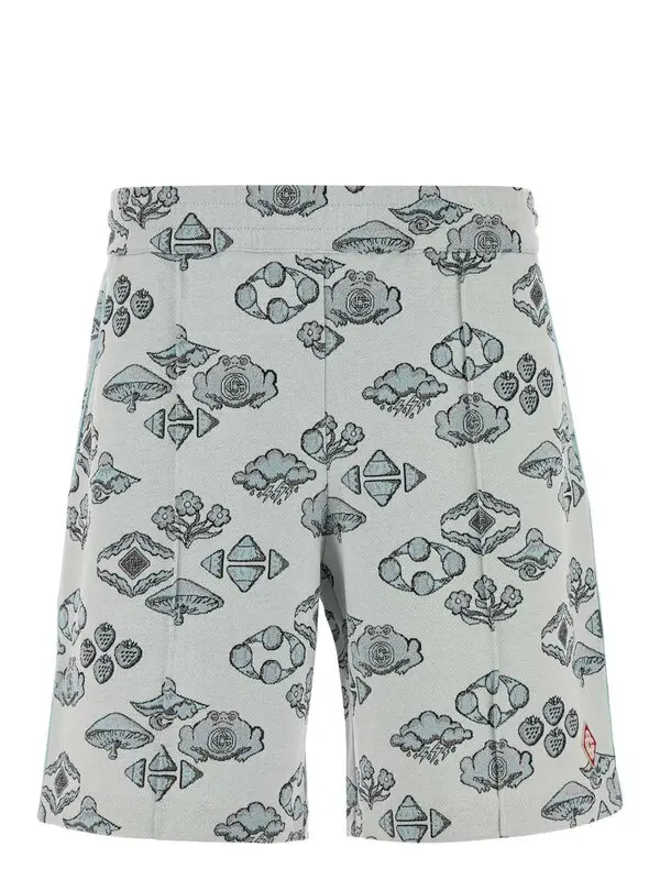 Casablanca Embroidered Stretch Jacquard Bermuda Shorts - Printed