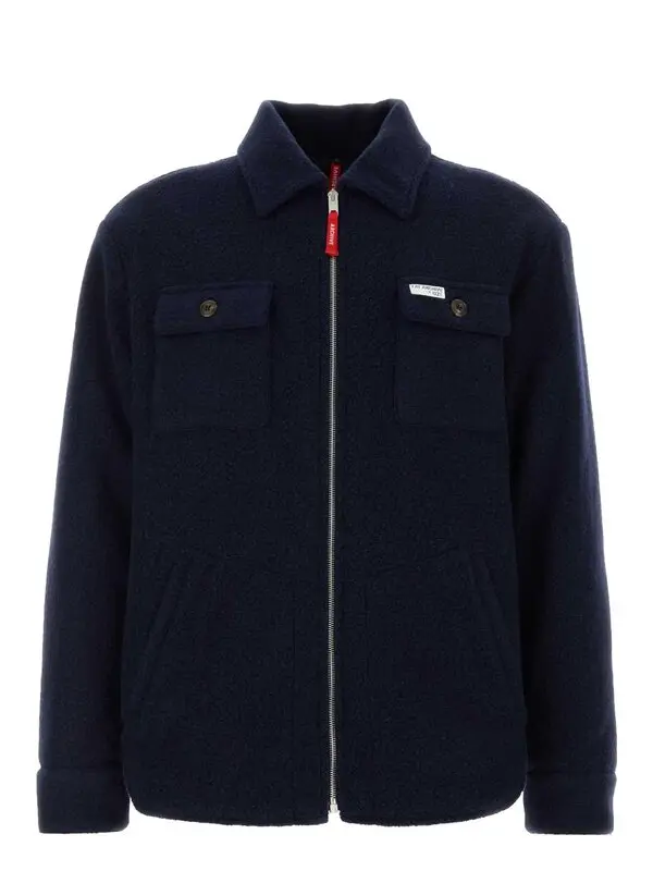 FAY Wool-blend Jacket With Nylon Lining - Blue