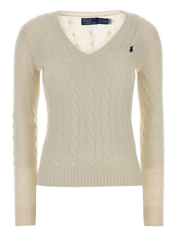 Polo Ralph Lauren Cable Knit Wool-cashmere Sweater - White