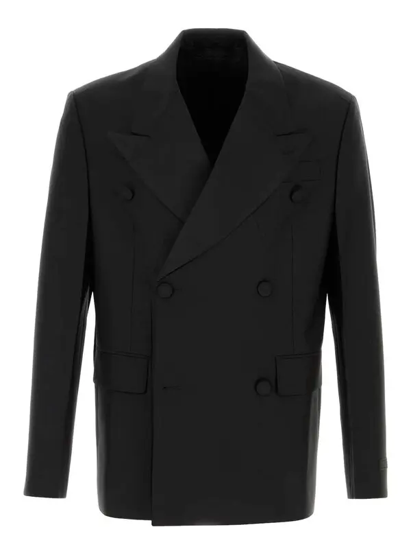 Prada Mohair-blend Blazer With Recycled Cupro Lining - Black