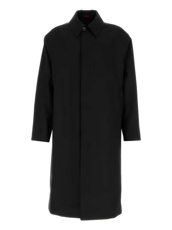 Gucci Wool Overcoat With Cupro Lining - Black