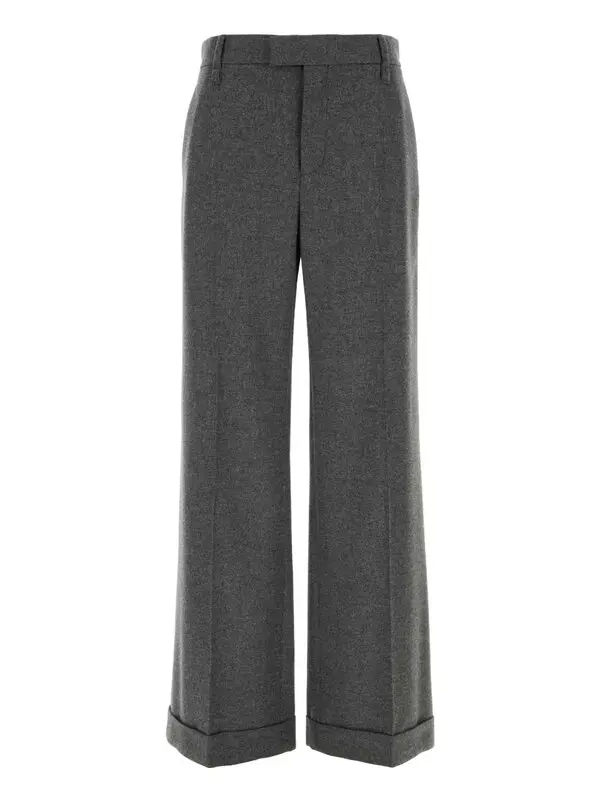 Brunello Cucinelli Brushed Wool-blend Palazzo Pants - Grey