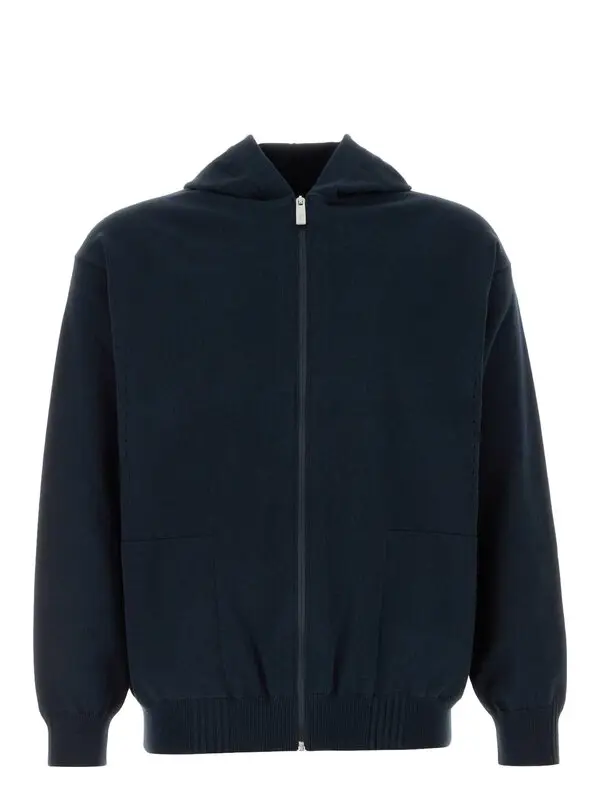 Herno Zip-up Cotton-blend Cardigan - Blue