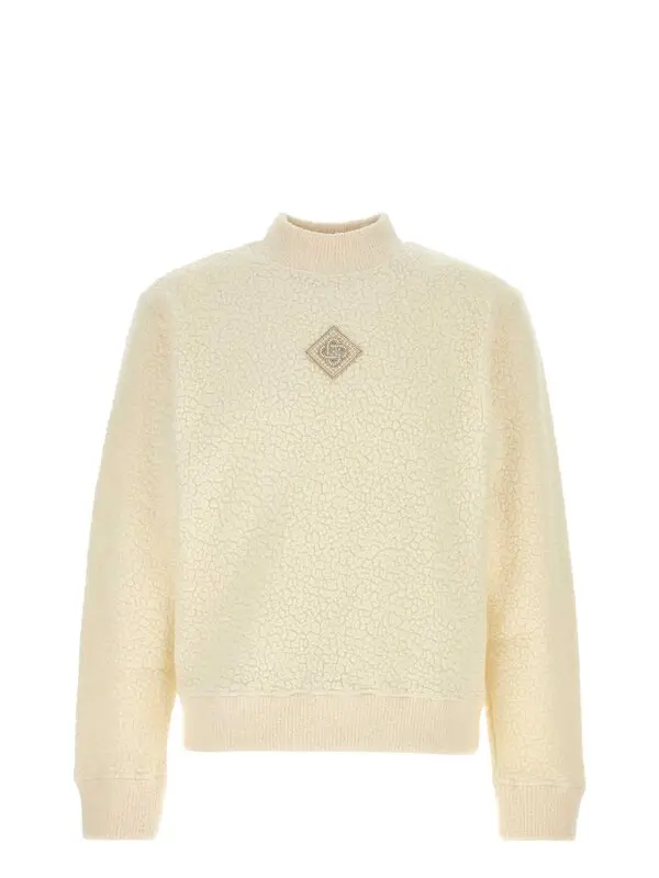 Casablanca Terry Fabric Sweatshirt With Wool-cashmere Blend - White