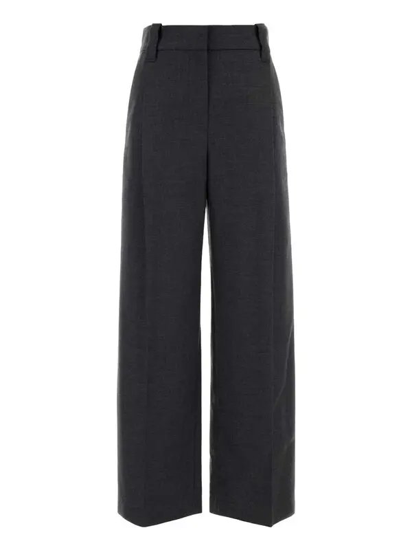 Brunello Cucinelli Wool Wide-leg Trousers - Grey