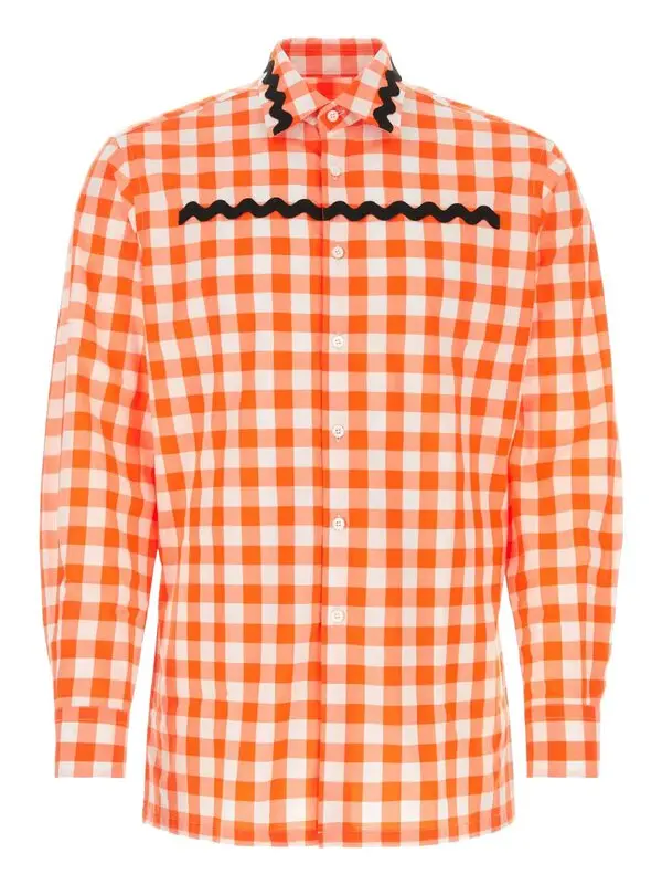 Prada Embroidered Poplin Shirt - Checked