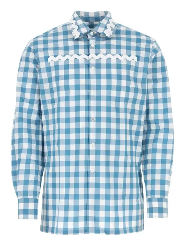 Prada Embroidered Poplin Shirt - Checked