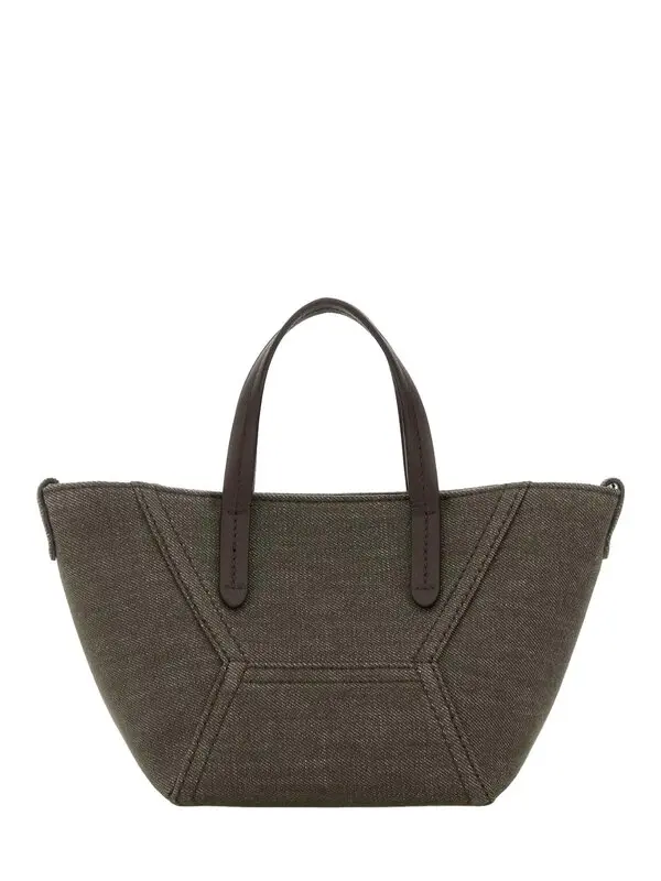 Brunello Cucinelli Fabric Handbag With Adjustable Shoulder Strap - Green
