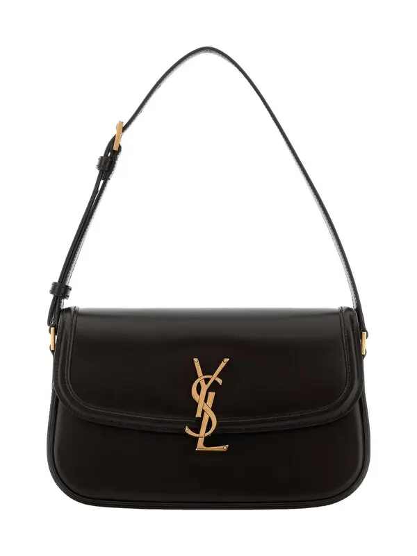 Saint Laurent Solferino Shoulder Handbag With Antiqued Golden Metal - Brown