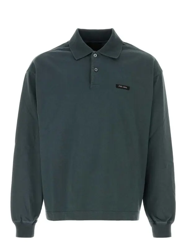 Prada Cotton Polo Shirt With Classic Clean Finish - Green
