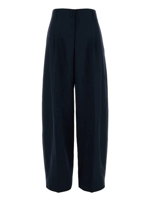 Alexander McQueen Wool Wide-leg Trousers - Blue