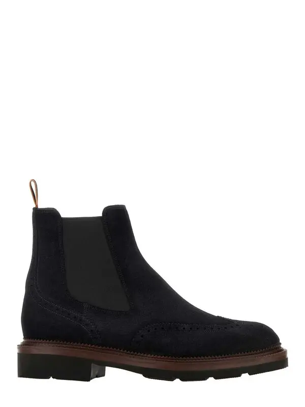 Santoni Suede Chelsea Boots - Blue